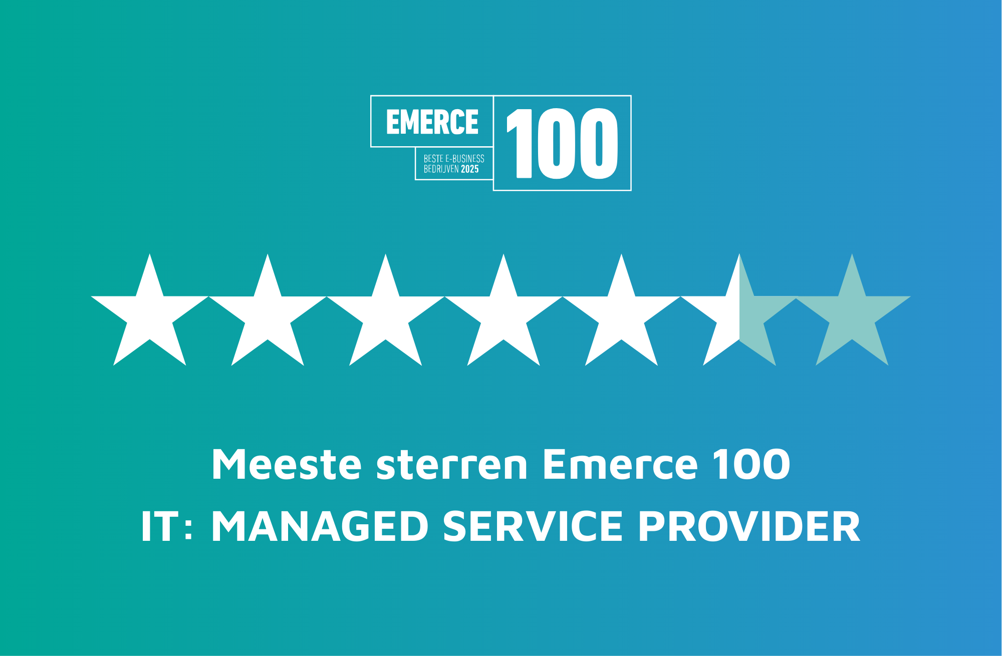 Opnieuw bovenaan in Emerce 100 met 5,5 sterren!